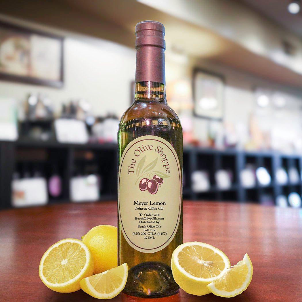 Meyer Lemon Flavored Olive Oil – The Olive Shoppe - Beach Olive Oils